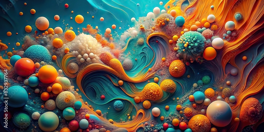 Vibrant 4K abstract wallpaper with colorful shapes and textures on teal ...