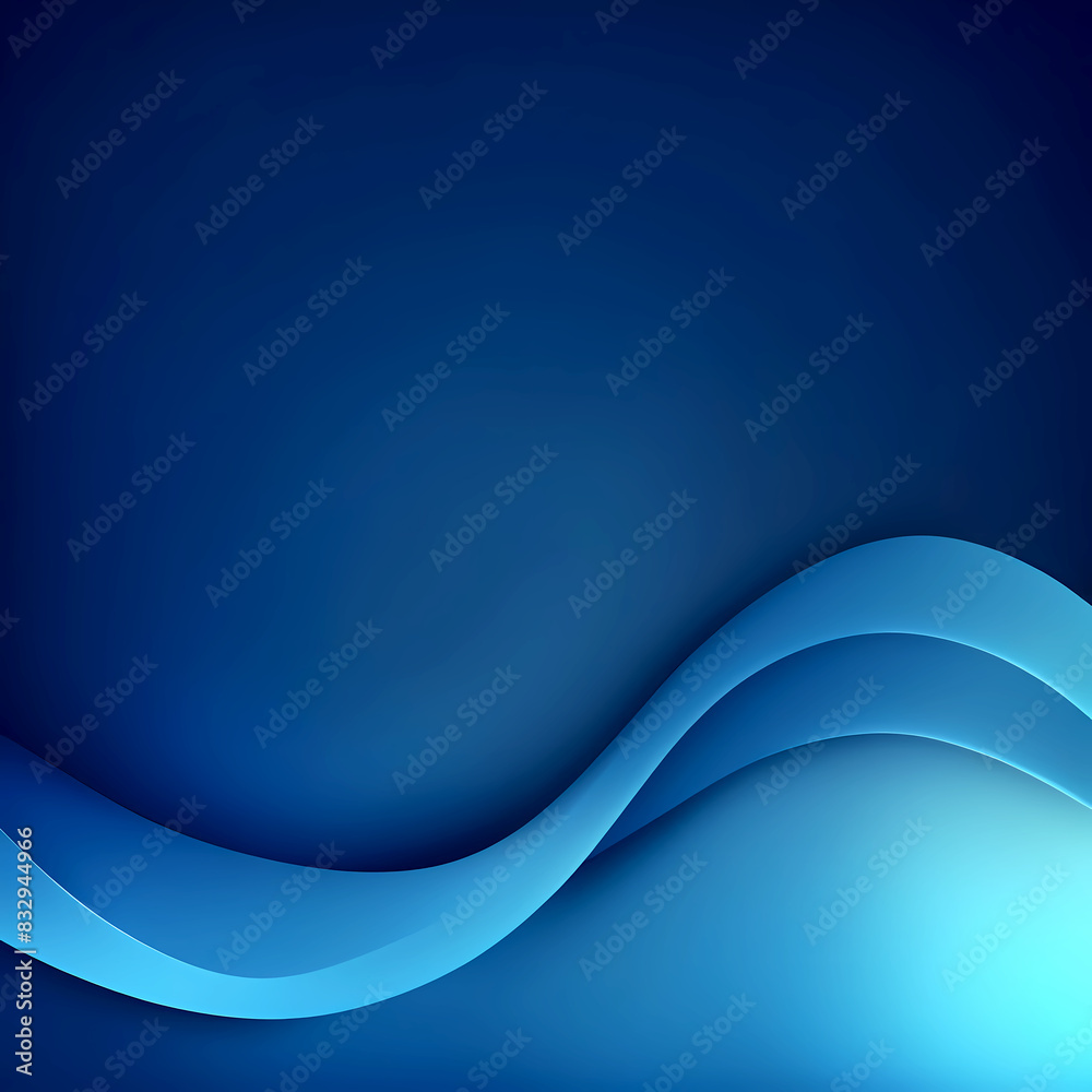 deep blue and light blue gradation background, wavy lines and ...
