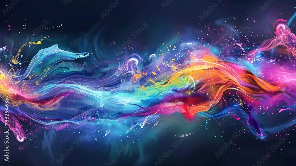 cool modern abstract wallpaper design of color splash waves, anime ...