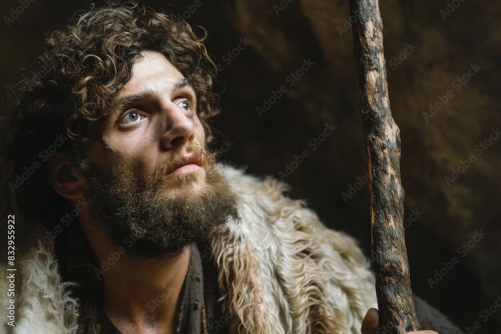 John the Baptist dressed in camel's hair clothing, biblical character ...