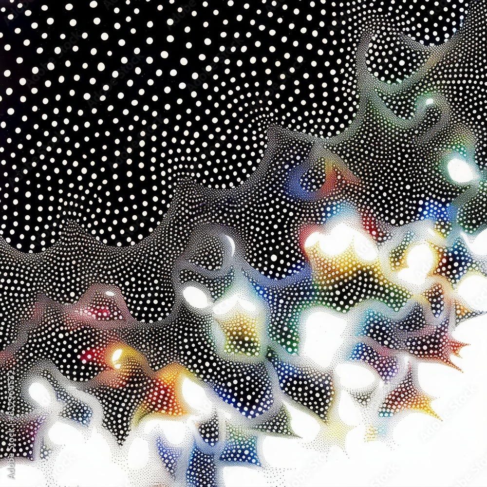 Abstract illustration featuring a crowded field of organic-looking ...