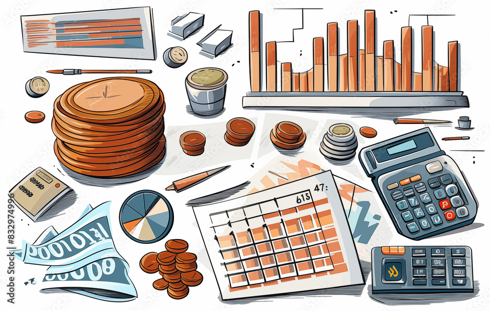 Set for various infographic design elements with bars or circles, areas ...
