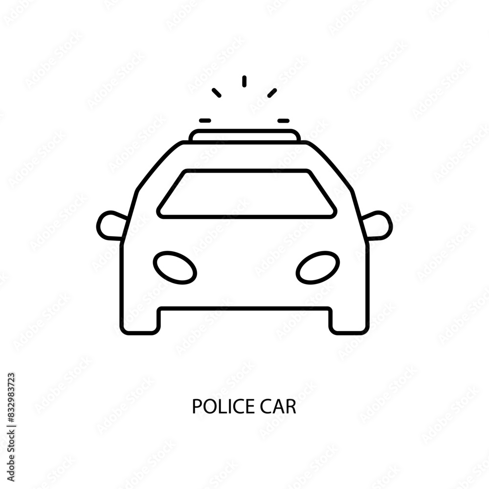 police car concept line icon. Simple element illustration. police car ...