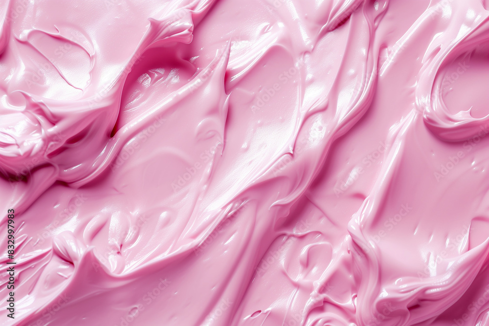 Beauty cream lotion moisturizer texture background. Pink color cosmetic ...