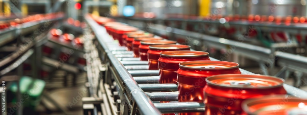 Clean and Lightweight Canned Food Production Line in a Food Factory for ...