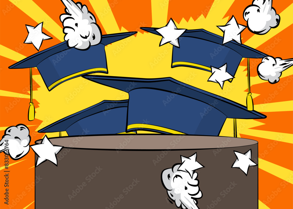 Comic Book Product podium stage for mockup presentation with Graduation ...