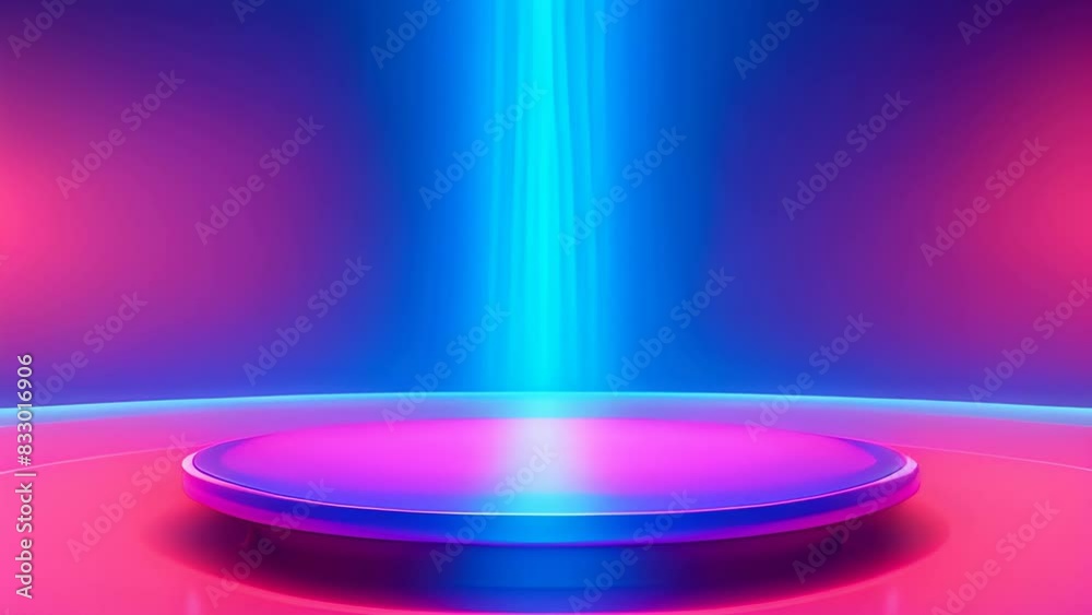 podium Futuristic showcase with platform for product displaying. Empty ...