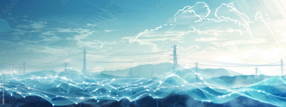 Abstract 4K HD Wallpaper of Aerial Illustration with AI-generated ...