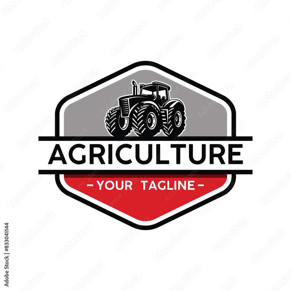 Tractor farming logo vehicle heavy equipment silhouette, farm land ...