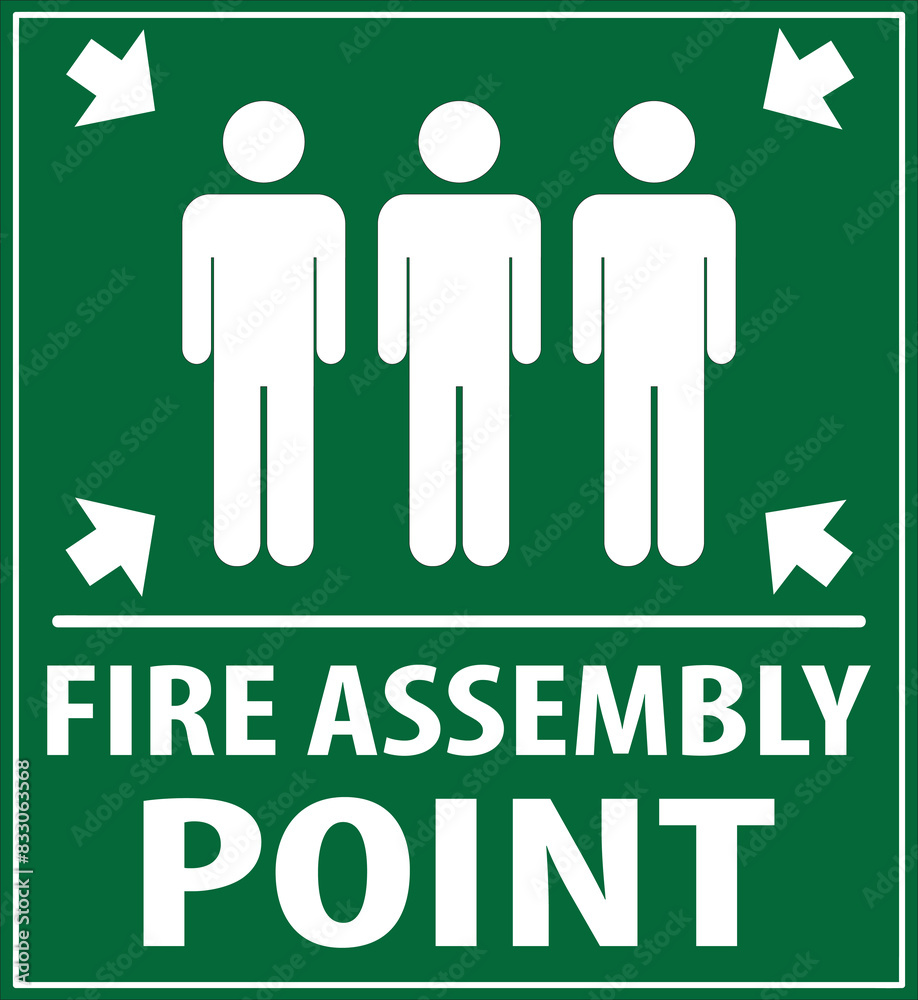 Fire assembly point sign vector.eps Stock Vector | Adobe Stock