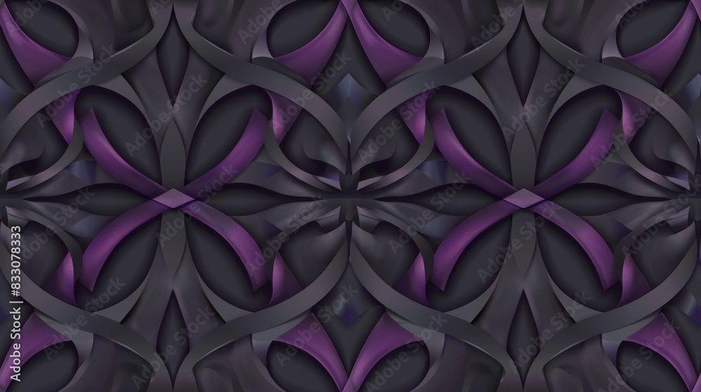 seamless pattern, dark grey and purple geometric design with a subtle ...