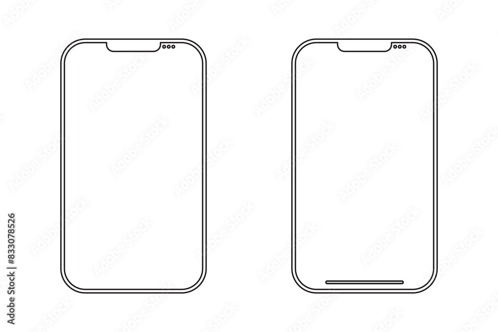 Realistic models smartphone with transparent screens. Smartphone mockup ...