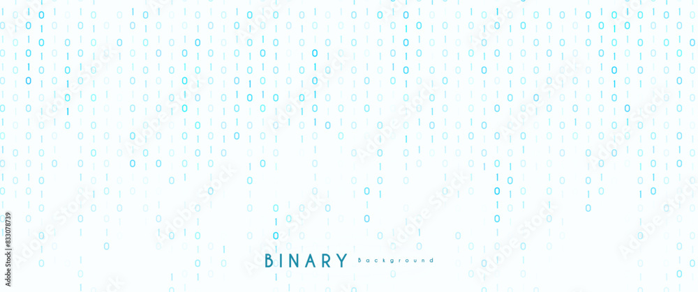 light colored falling vertical binary number, futuristic science ...