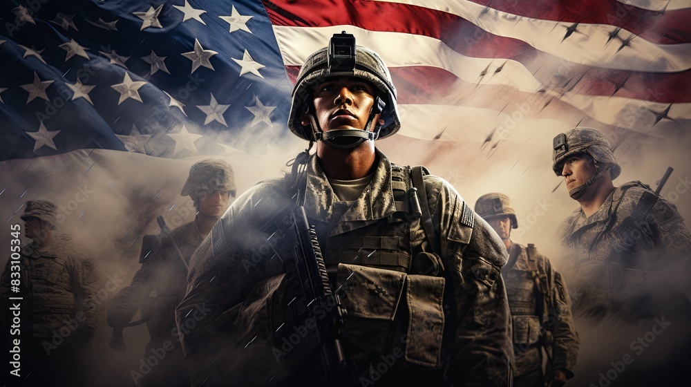 Reflective Memorial Day Mural Honoring Veterans with American Symbols ...