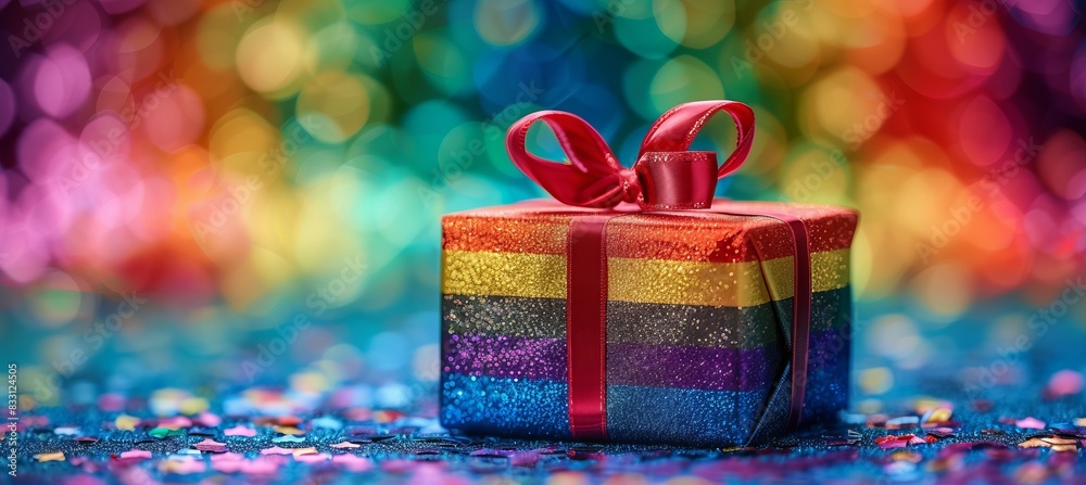 Colorful rainbow gift box. LGBT pride gender equality symbol ...