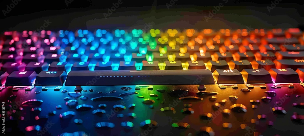 RGB colorful keyboard. LGBT pride gender equality symbol. Generative AI ...