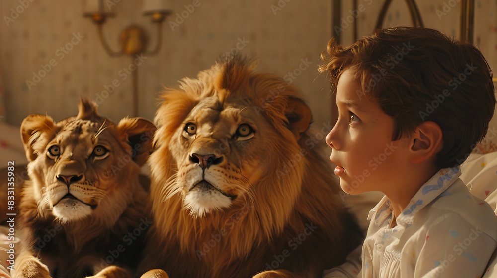 Daniel in the lions' den. Daniel and the Very Hungry Lions. Stock Photo ...