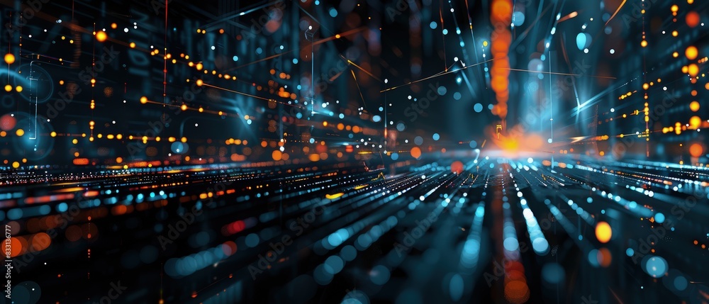 abstract digital designs on a black background to convey modernity and ...