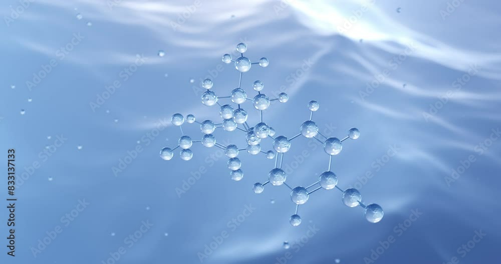 Enobosarm rotating molecular structure, 3d model of molecule, selective ...