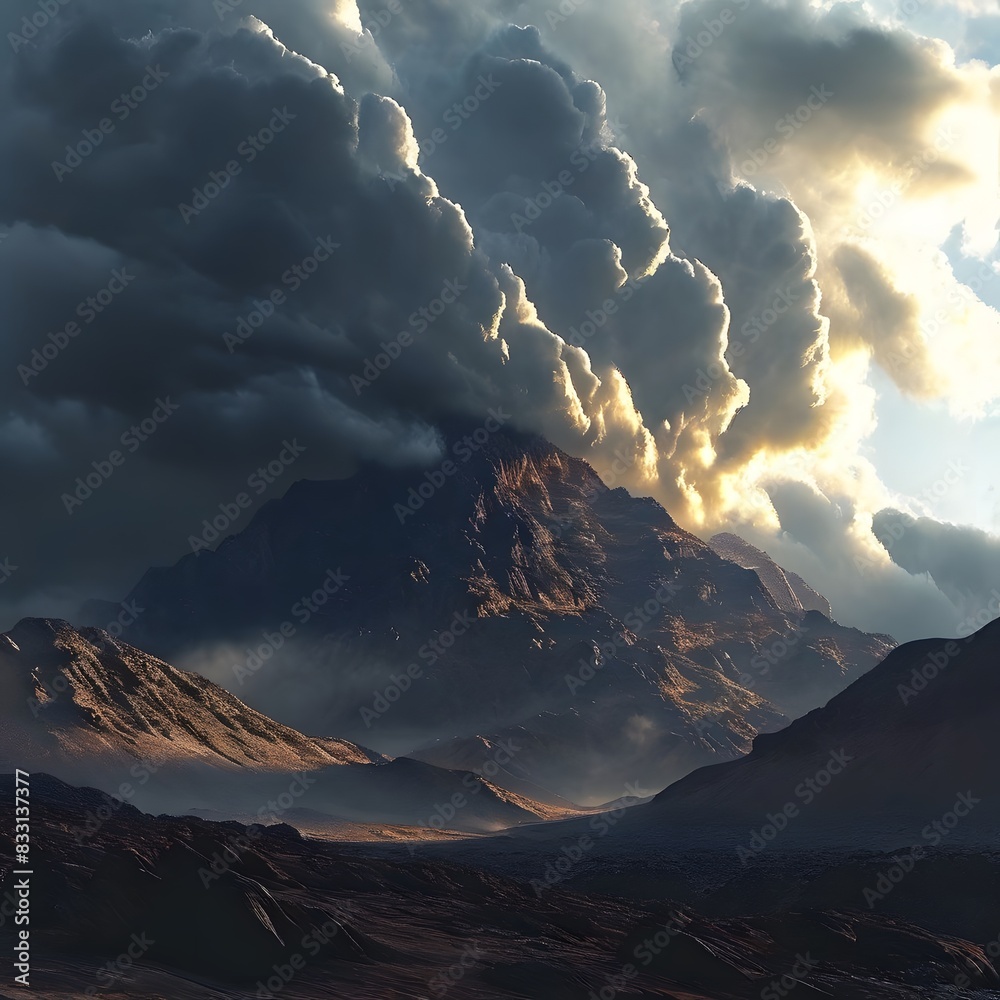 Bible Story, God Appears on Mount Sinai to the Israelites in the Form ...