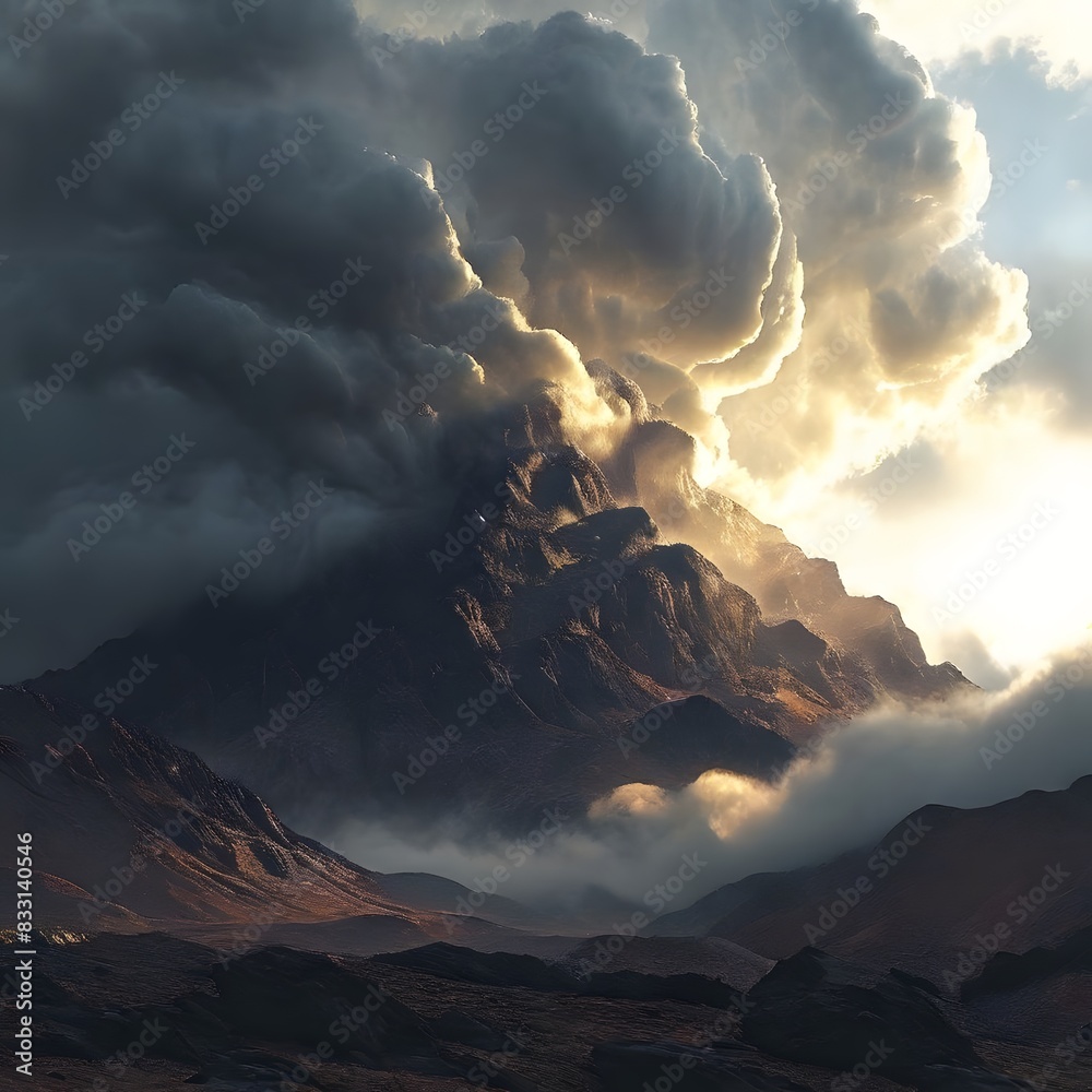 Bible Story, God Appears on Mount Sinai to the Israelites in the Form ...