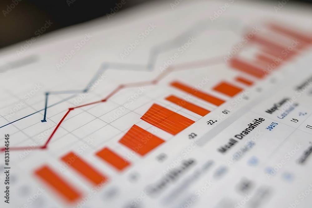 Line chart with decreasing trend symbolizing debt repayment Stock Photo ...