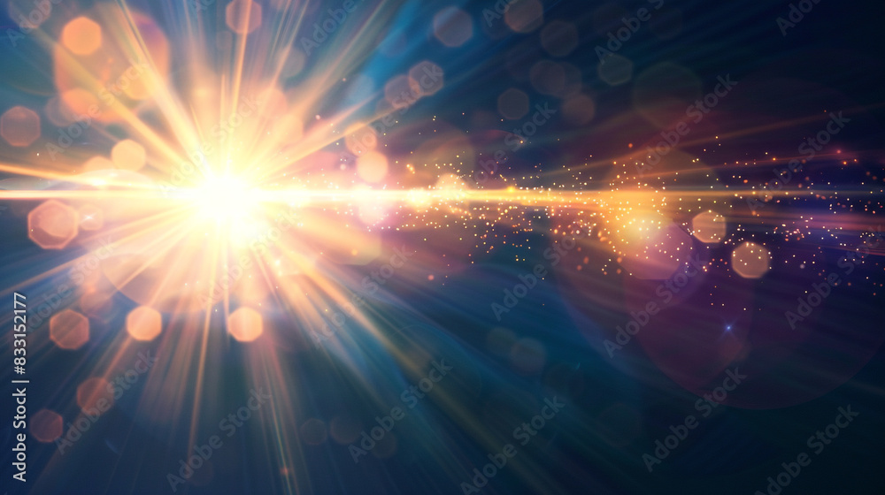 glowing light burst Realistic sun rays. colorful sun ray glow abstract ...