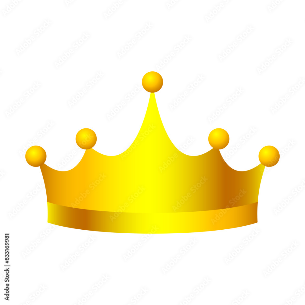 Vector illustration of golden crown on transparent background Stock ...