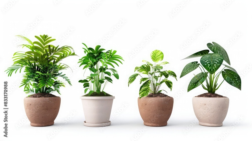 set of houseplant in pots isolated on white background ,Transform your ...