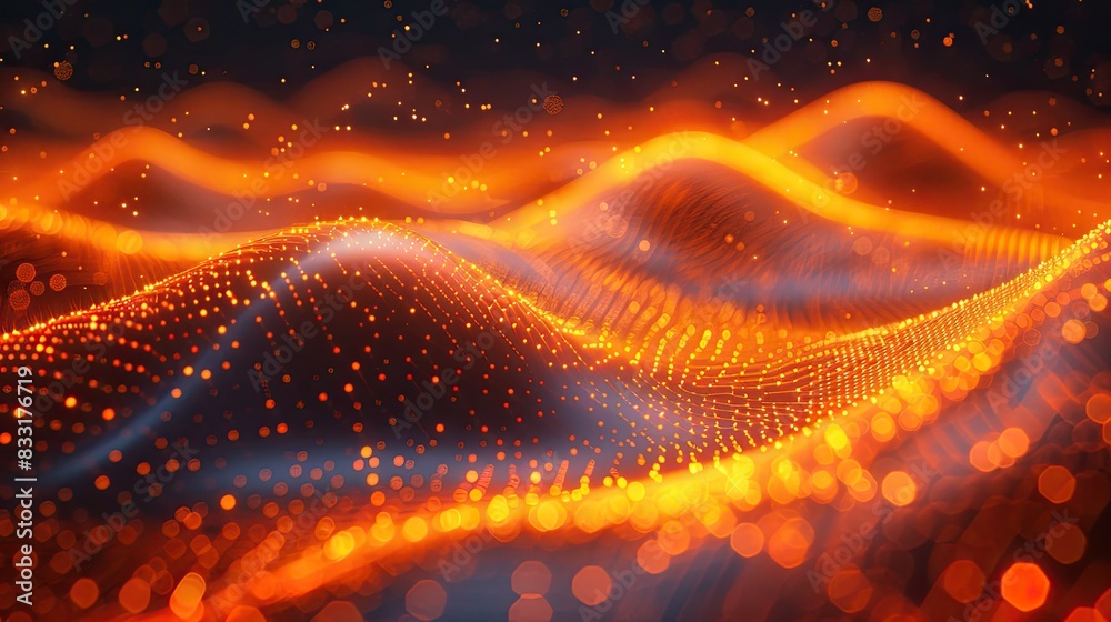 Orange Wave Energy Abstract vibrant orange wave pattern with glowing ...