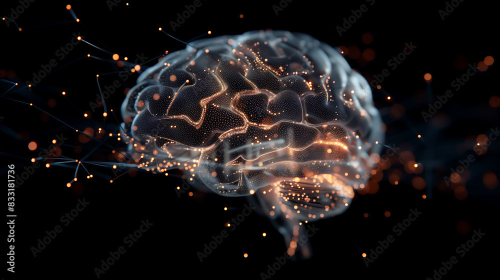 human brain in flat style design. Artificial Intelligence. AI. Creative ...