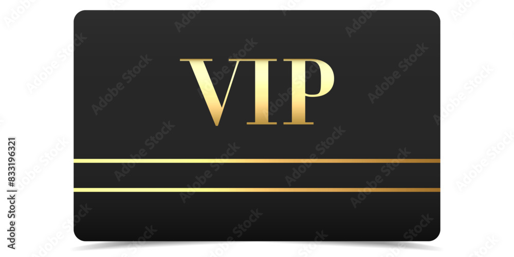 Vip. Vector black banner with gold vip text. Vip label. Vip and black ...