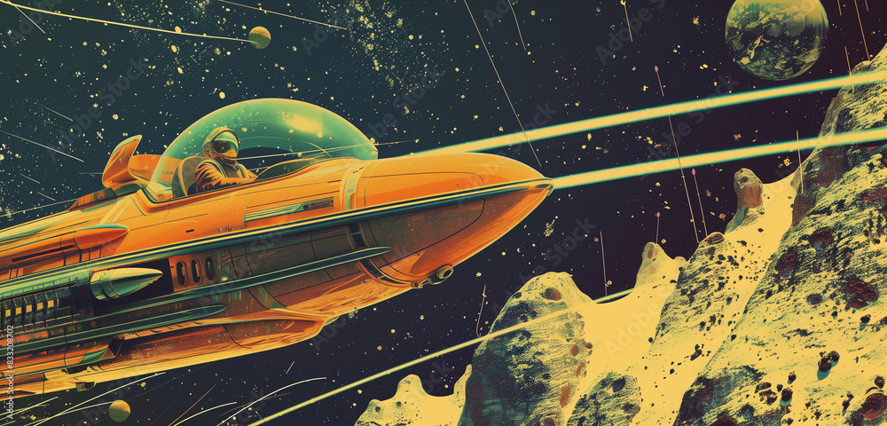 vintage sci-fi magazine cover from the 1930s, reimagined with current ...