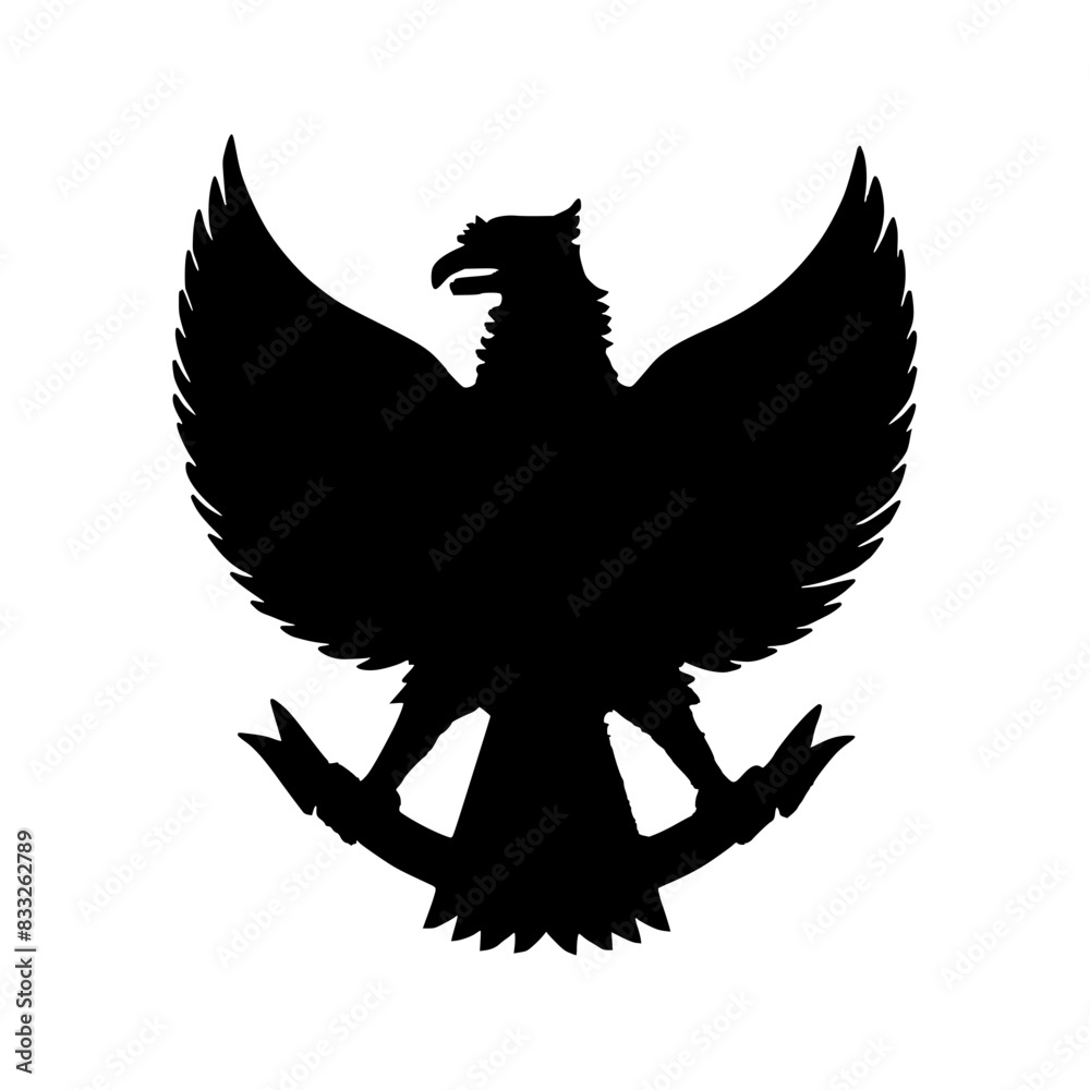 garuda silhouette black color white background can be used for ...