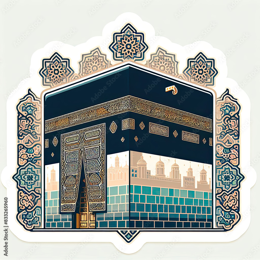 kaaba grand mosque mecca islamic symbol and logo representing spirit of ...