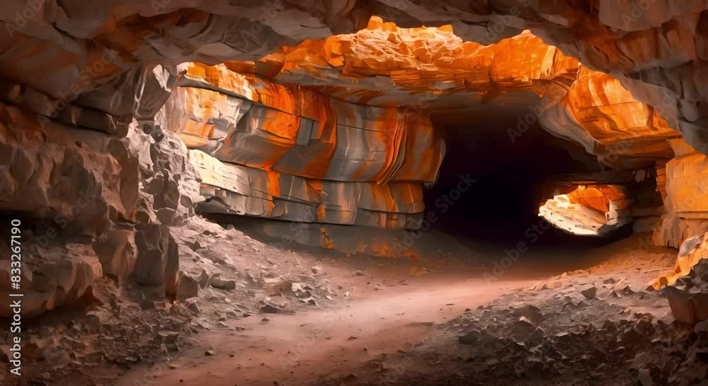 Fantasy cavern with dark paths grottos and tunnels in a mysterious cave ...