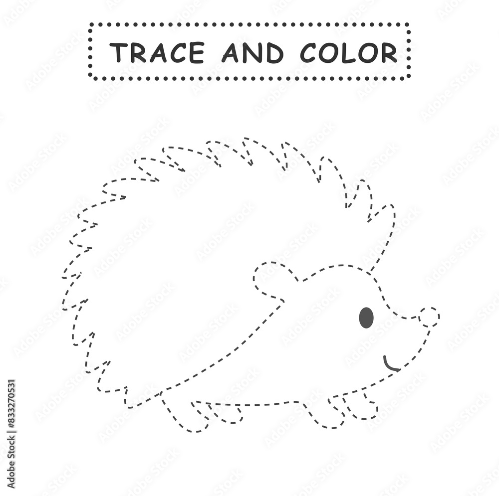 Trace and color for children. Handwriting practice. Coloring page for ...