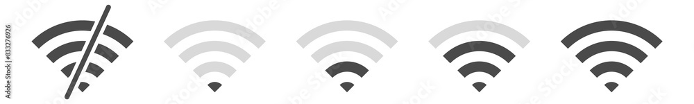Wifi signal icons. Wireless network strength symbol Stock Illustration ...