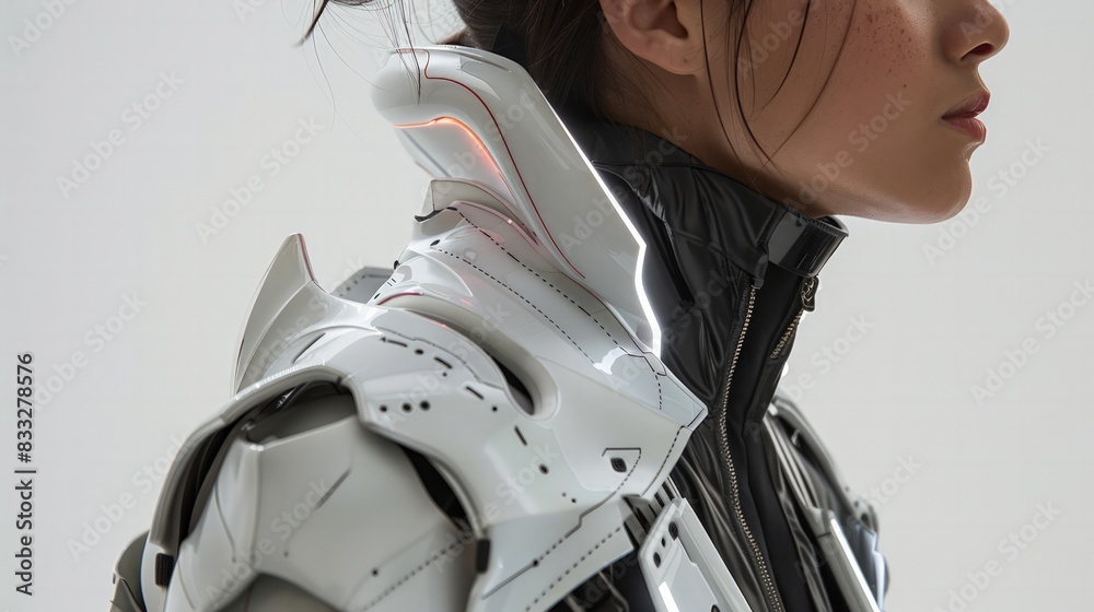 Futuristic Fashion Design: a model wearing futuristic fashion, with ...