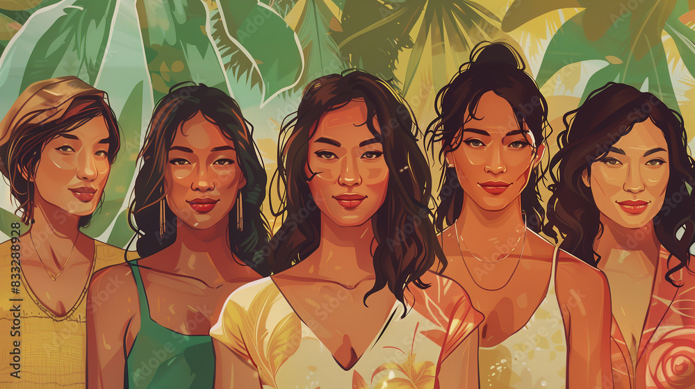 A portrait of diverse Asian and Pacific Islander women celebrated in ...