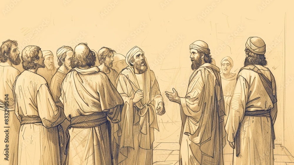 Biblical Illustration of John 8: Woman Caught in Adultery, Jesus ...