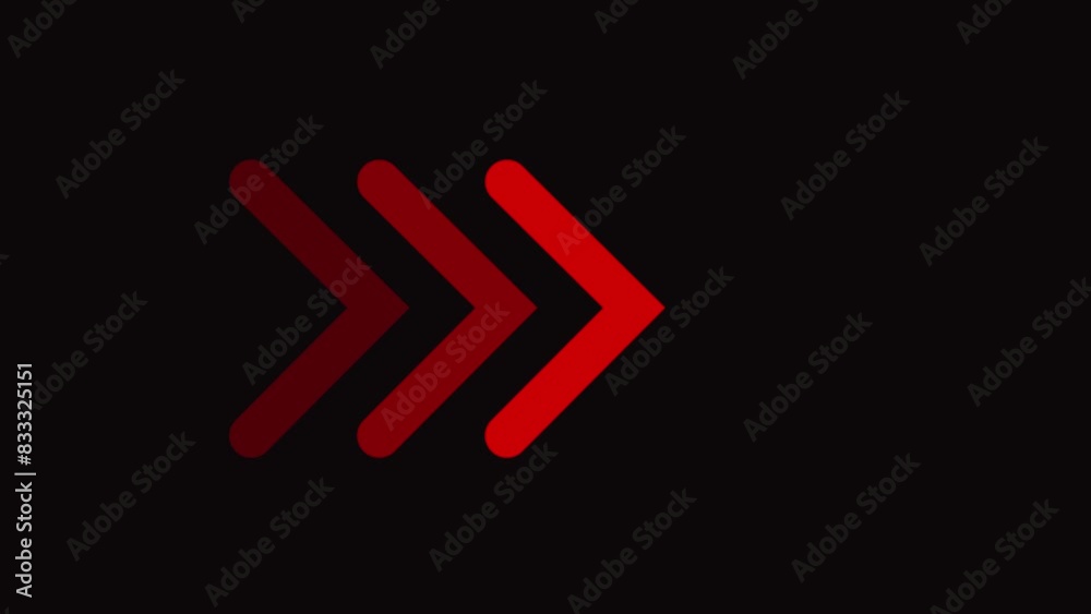 Animated Arrow direction sign on black background, Direction banner ...