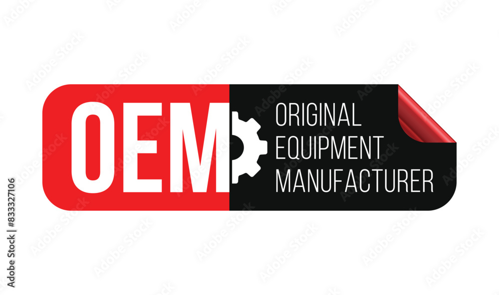 Original Equipment Manufacturer, OEM text with gear vector design, for ...