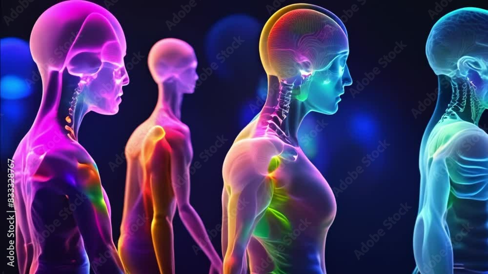 Detailed list of body parts visible in a human X-ray scan. Concept Head ...