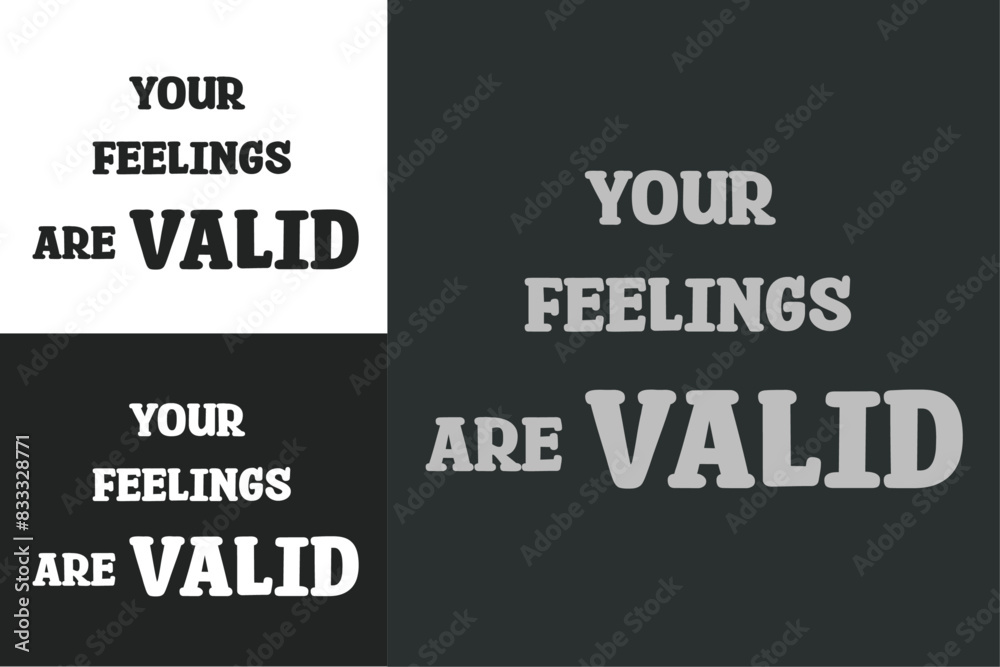Your feelings are valid lettering poster quotes badge. Groovy retro ...