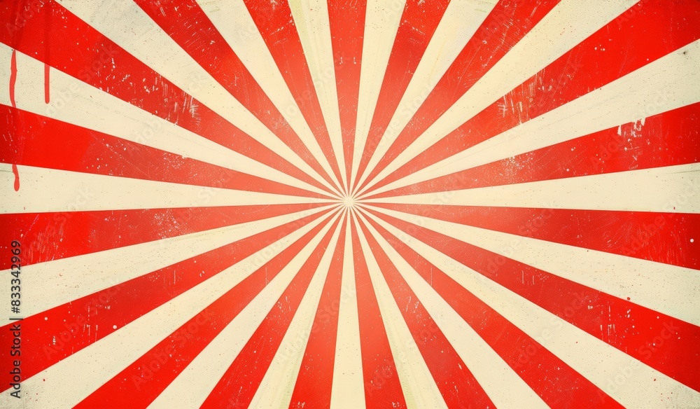 Red and cream retro circus background with sunburst rays vector ...