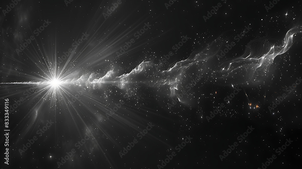 Monochrome Radiance: White Lens Flare on a black background. - Light ...