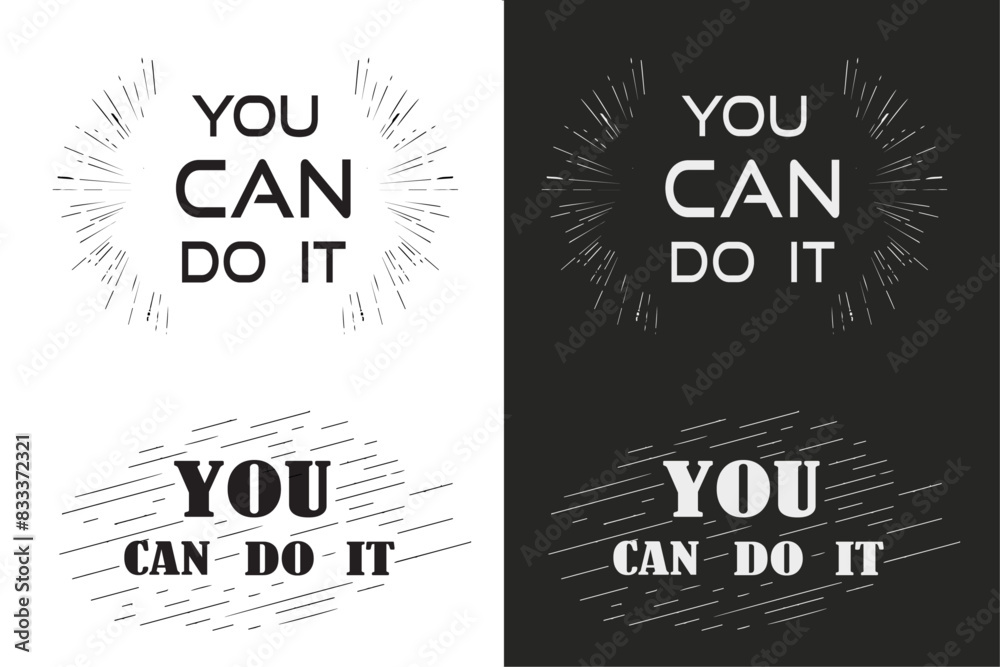 You can do it motivational lettering poster quote set. Motivational gym ...