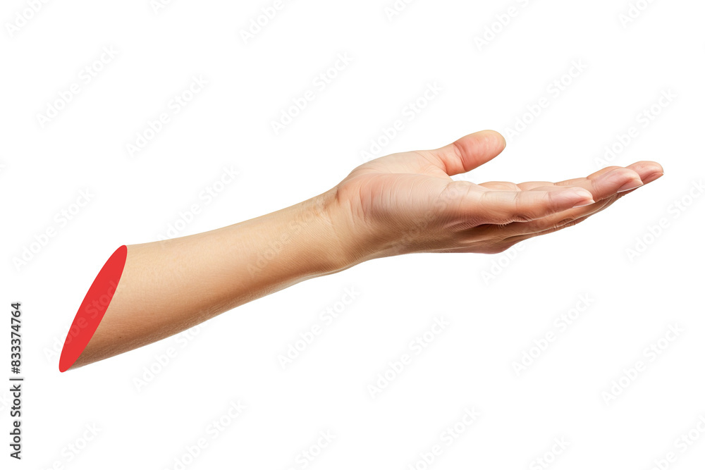 female hand and arm gesture, isolated on a white background. Collage ...