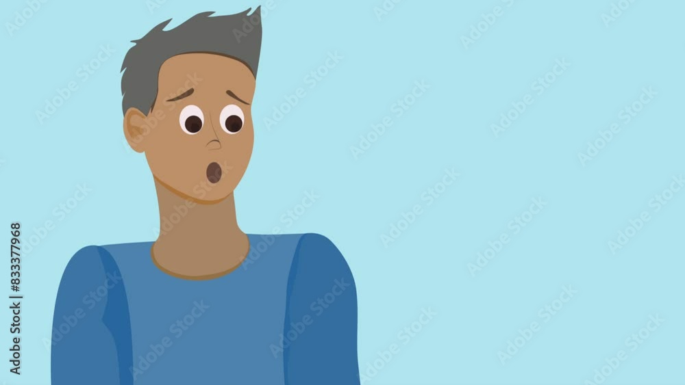 Animated or cartoon character man or guy office worker, lip syncing ...